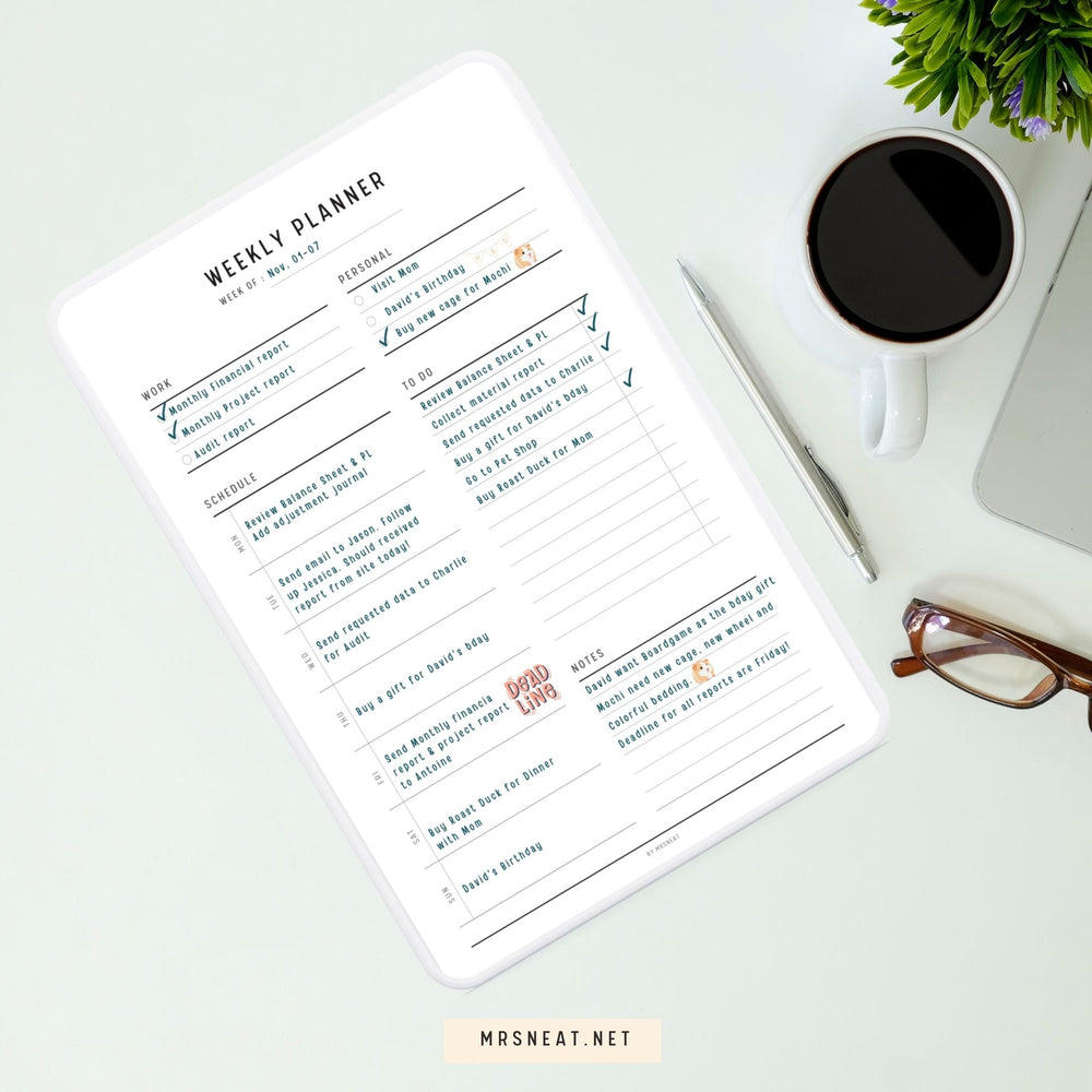 Brain Dump Template Printable – mrsneat