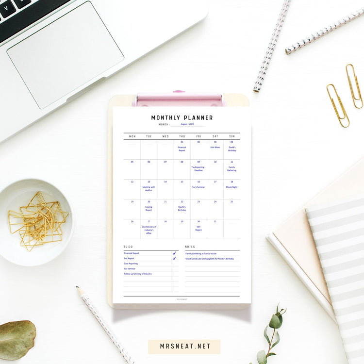 Monthly Planner Printable: The Ultimate Tool for Organizing Your Life ...