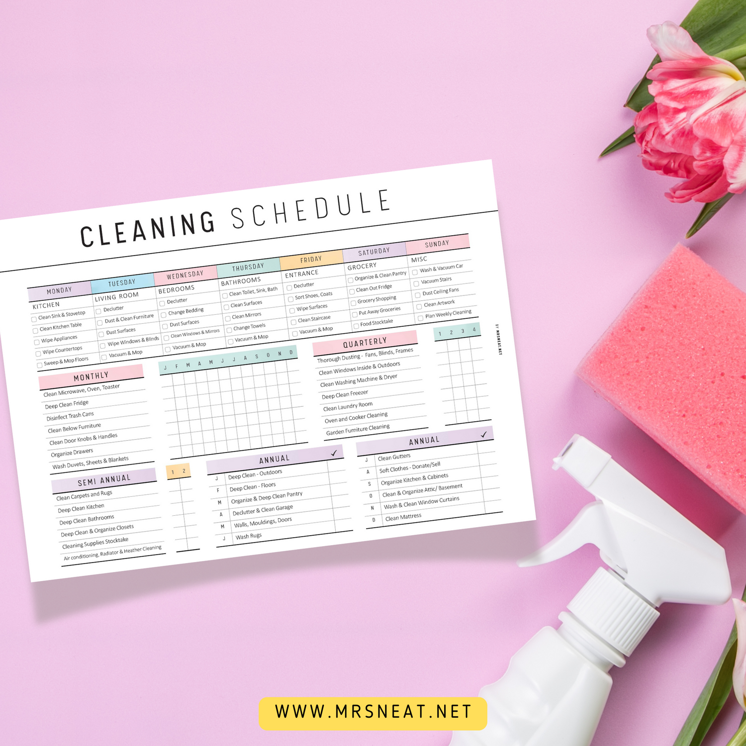 Transform Your Home: How a Daily Cleaning Tracker Printable Solves You ...