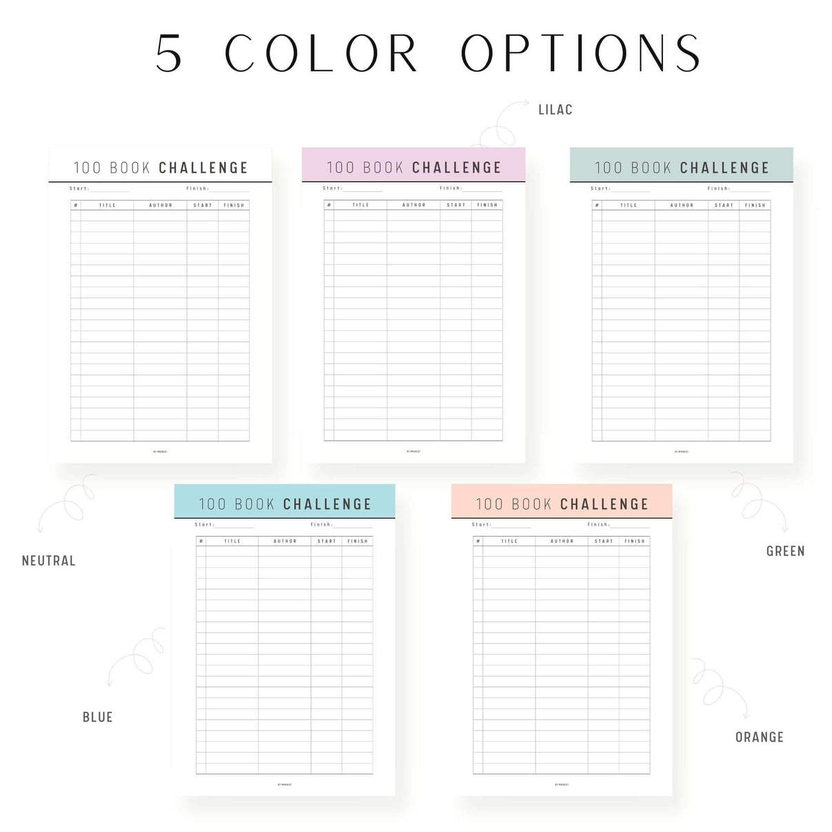 100 Book Challenge Printable – mrsneat