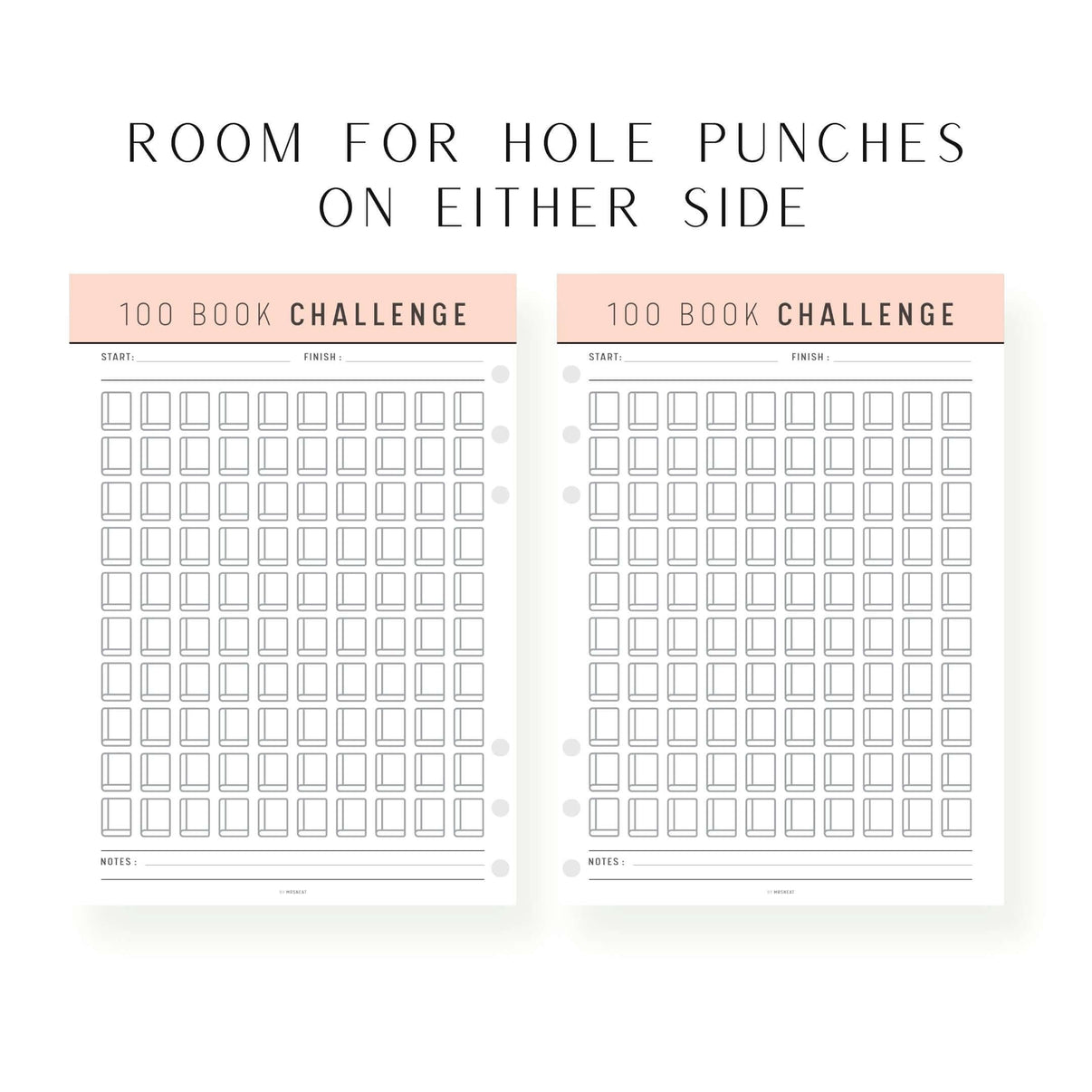 100 Book Challenge Printable - M235 – mrsneat