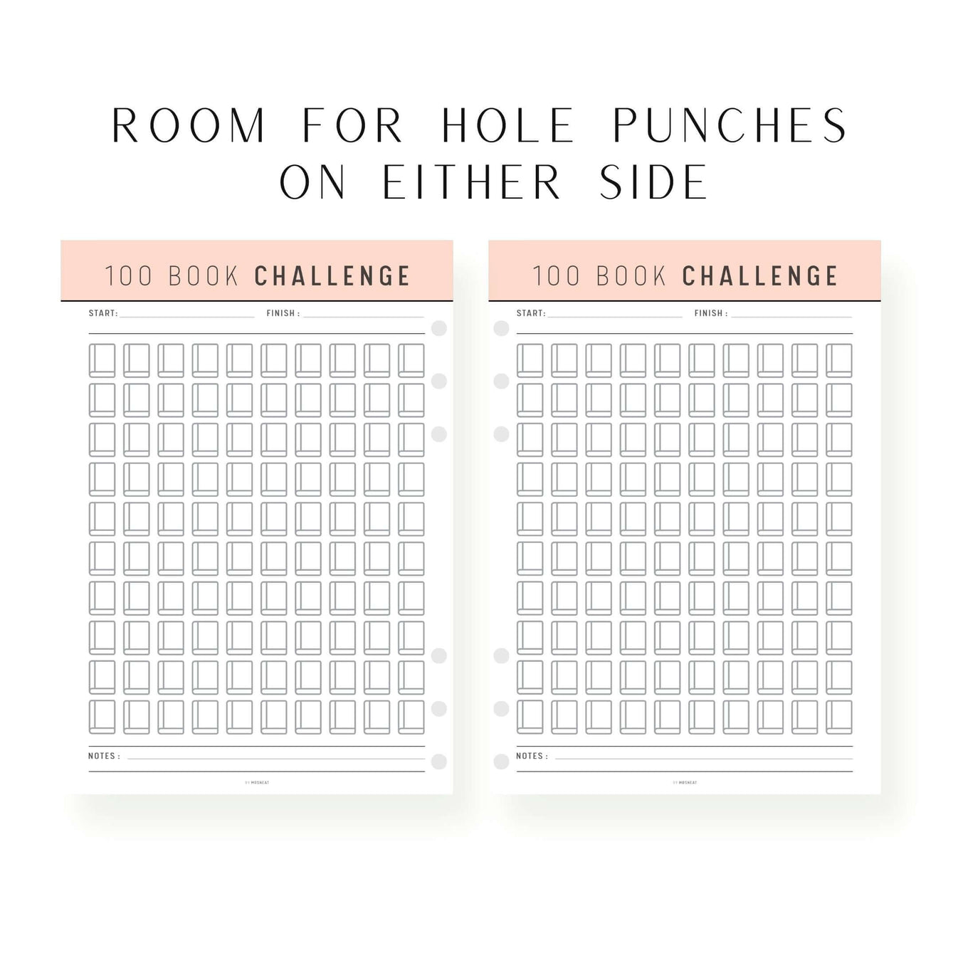 100 Book Challenge Printable - M235 – mrsneat