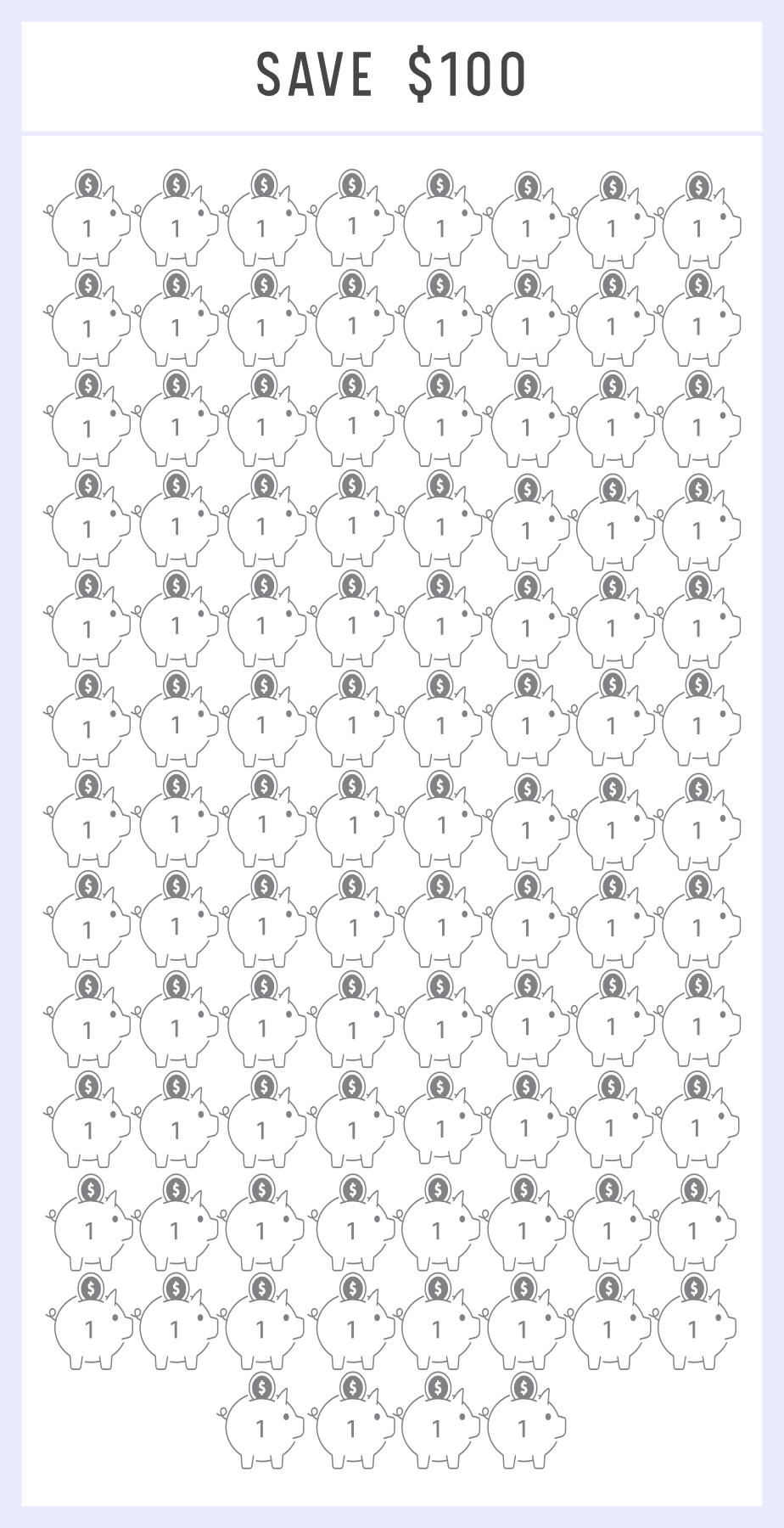 Mini saving Challenge Printable - M175 – mrsneat