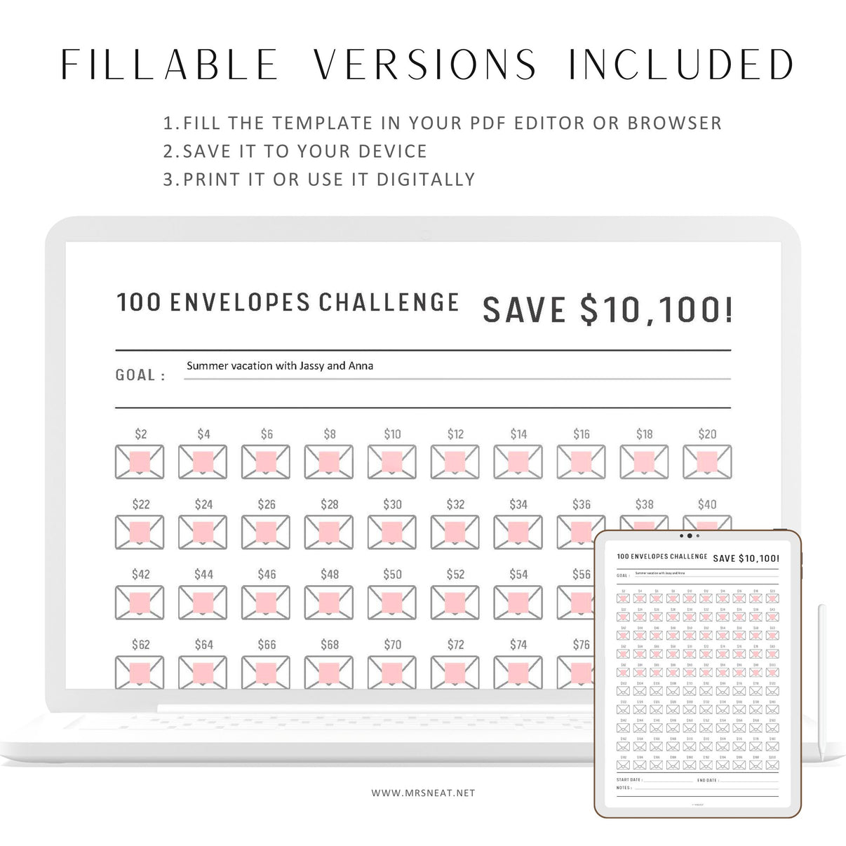 Saved $10,100 in 100 Envelopes Challenge - M016/17 – mrsneat
