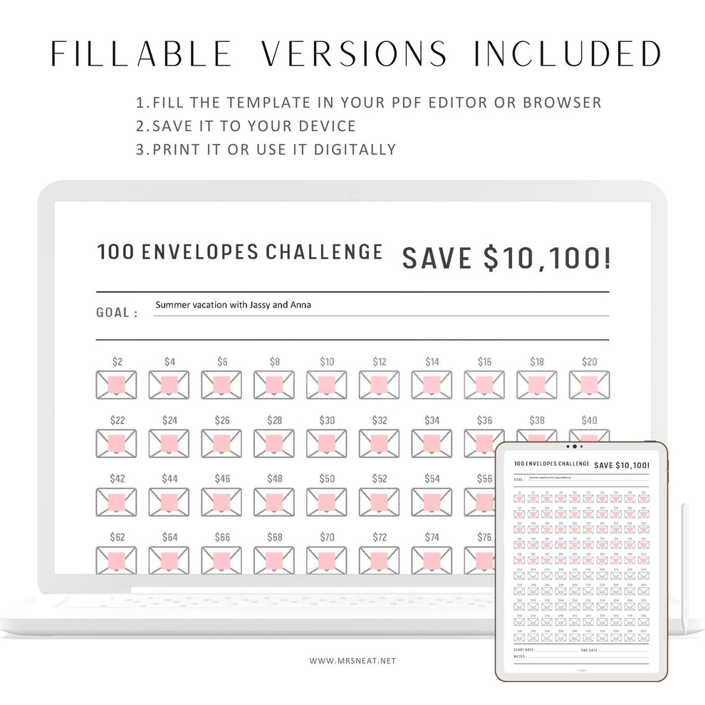 Saved $10,100 in 100 Envelopes Challenge - M016/17 – mrsneat
