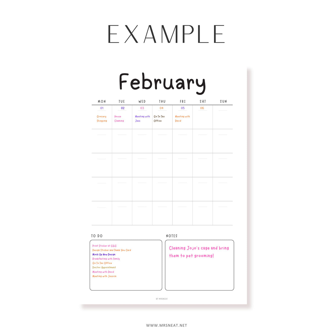 12 Month Cover and Calendar Pages Printable - M552 – mrsneat
