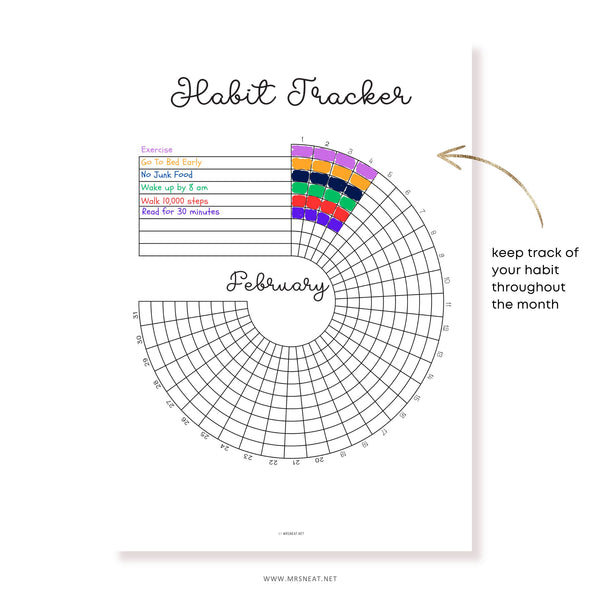 Daily Habit Tracker Bundle Monthly PRINTABLE - M546 – mrsneat