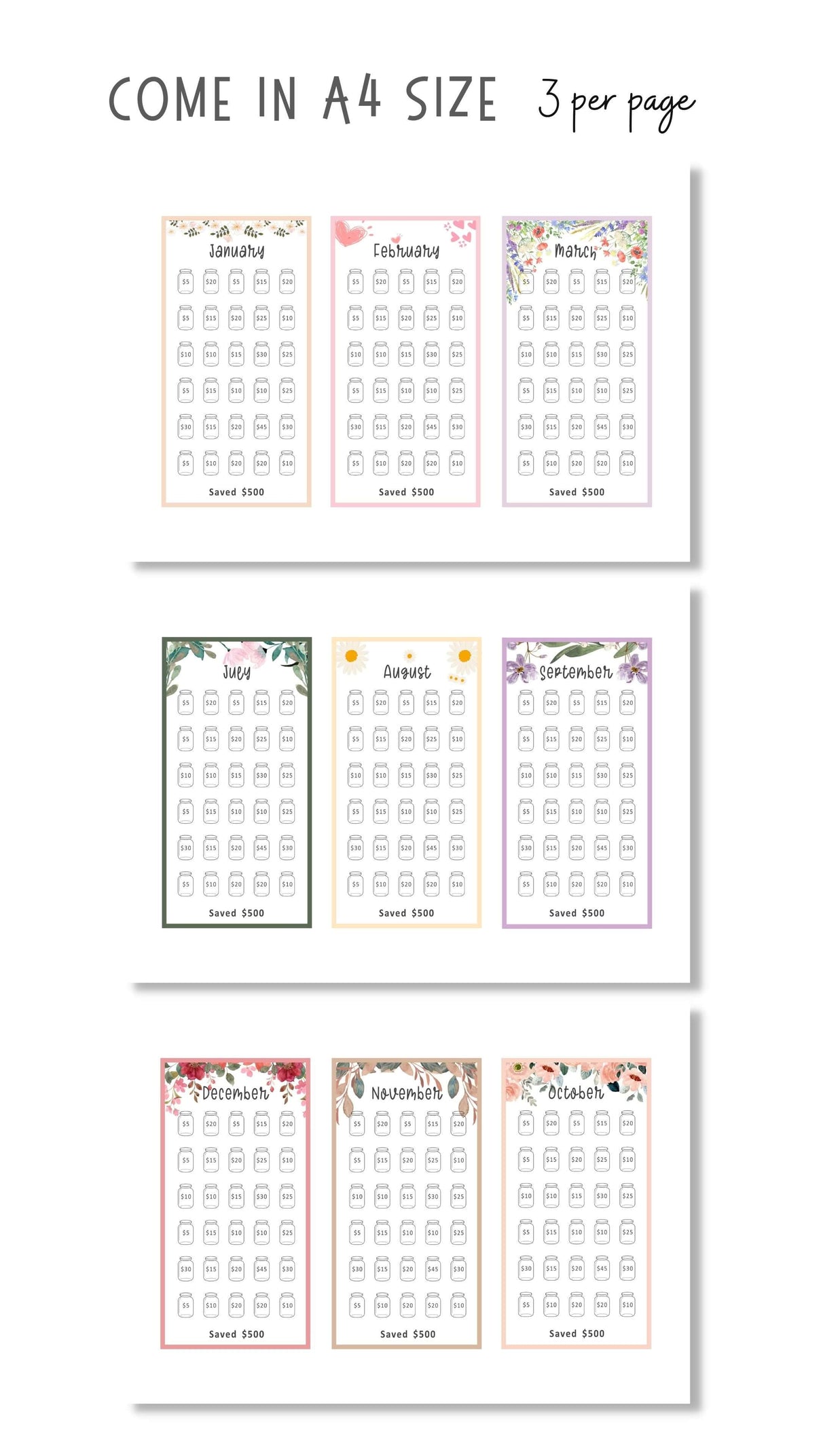 12 Month Savings Challenge Printable – mrsneat