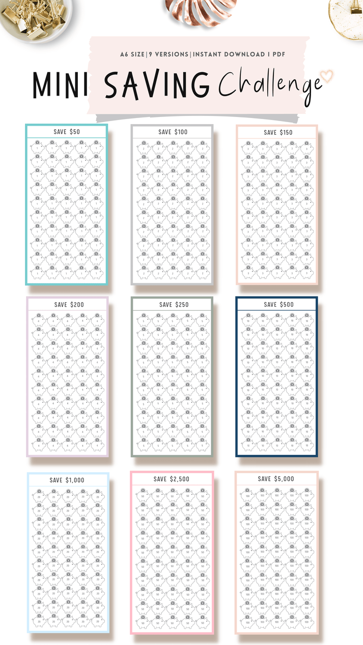 A6 Saving Challenge Printable – mrsneat