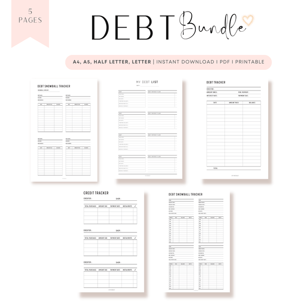 Debt Printable Bundle - M186 – mrsneat