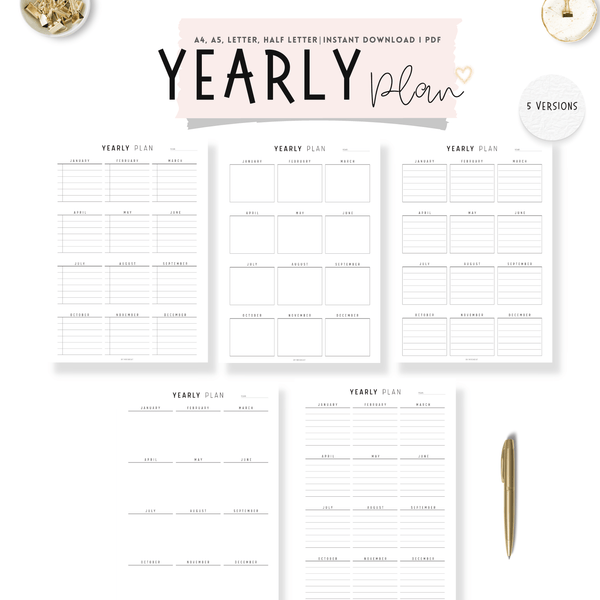 the Ultimate Yearly Goal Planner Printable - M179 – mrsneat