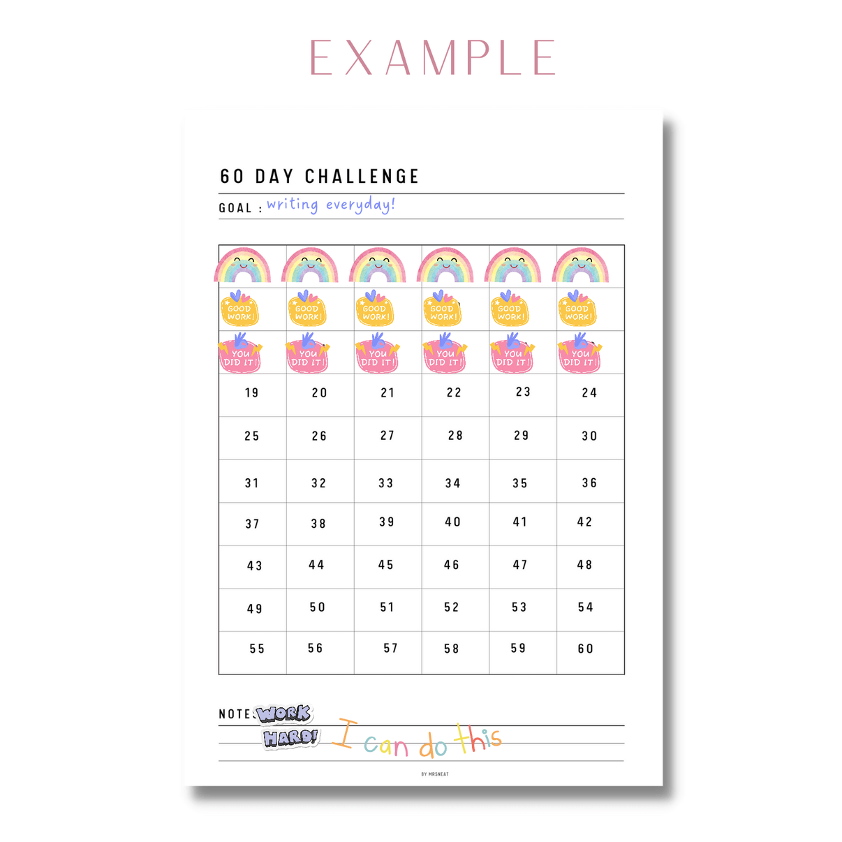 60 Day Challenge – mrsneat