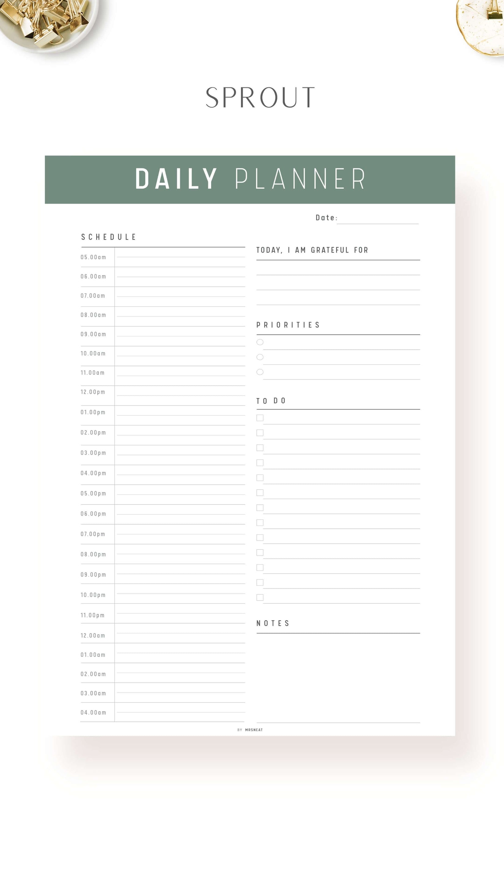 24 Hour Daily Schedule Template – mrsneat