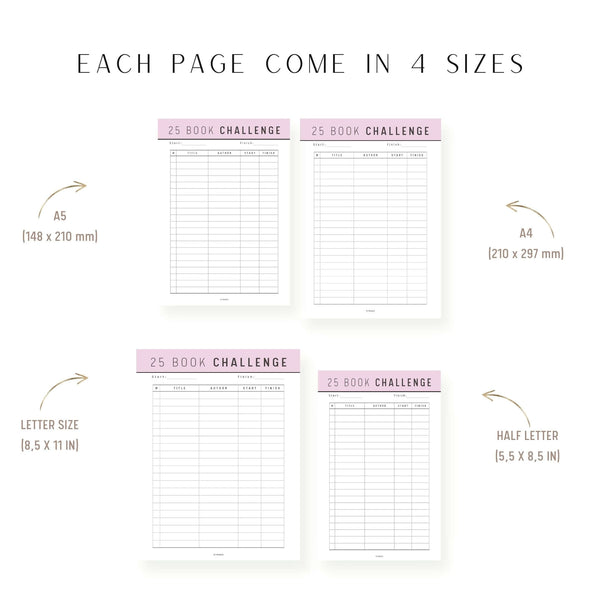 25 Book Challenge Printable – mrsneat