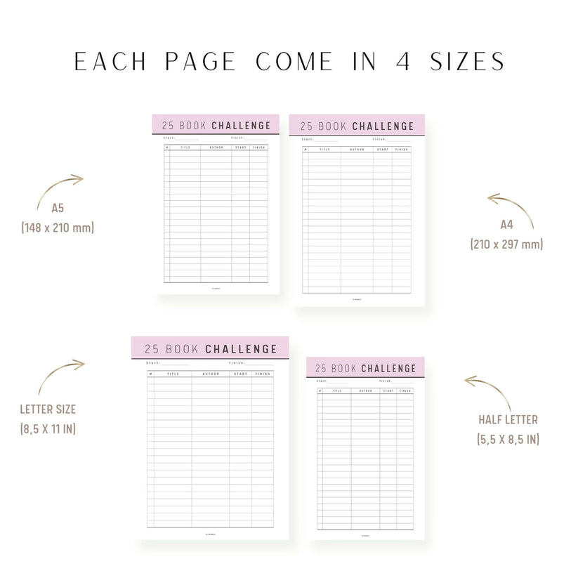 25 Book Challenge Printable – mrsneat