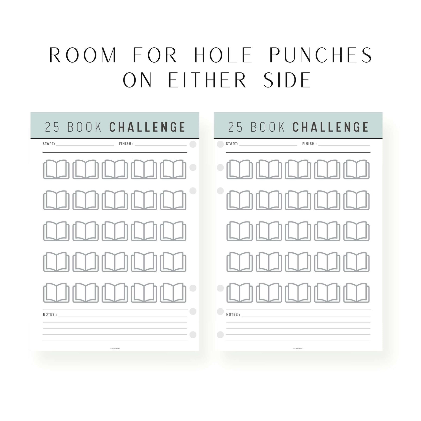 25 Book Challenge Printable – mrsneat