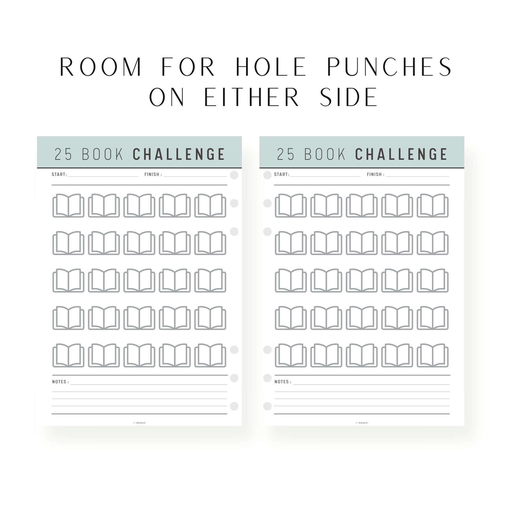 25 Book Challenge Printable – mrsneat