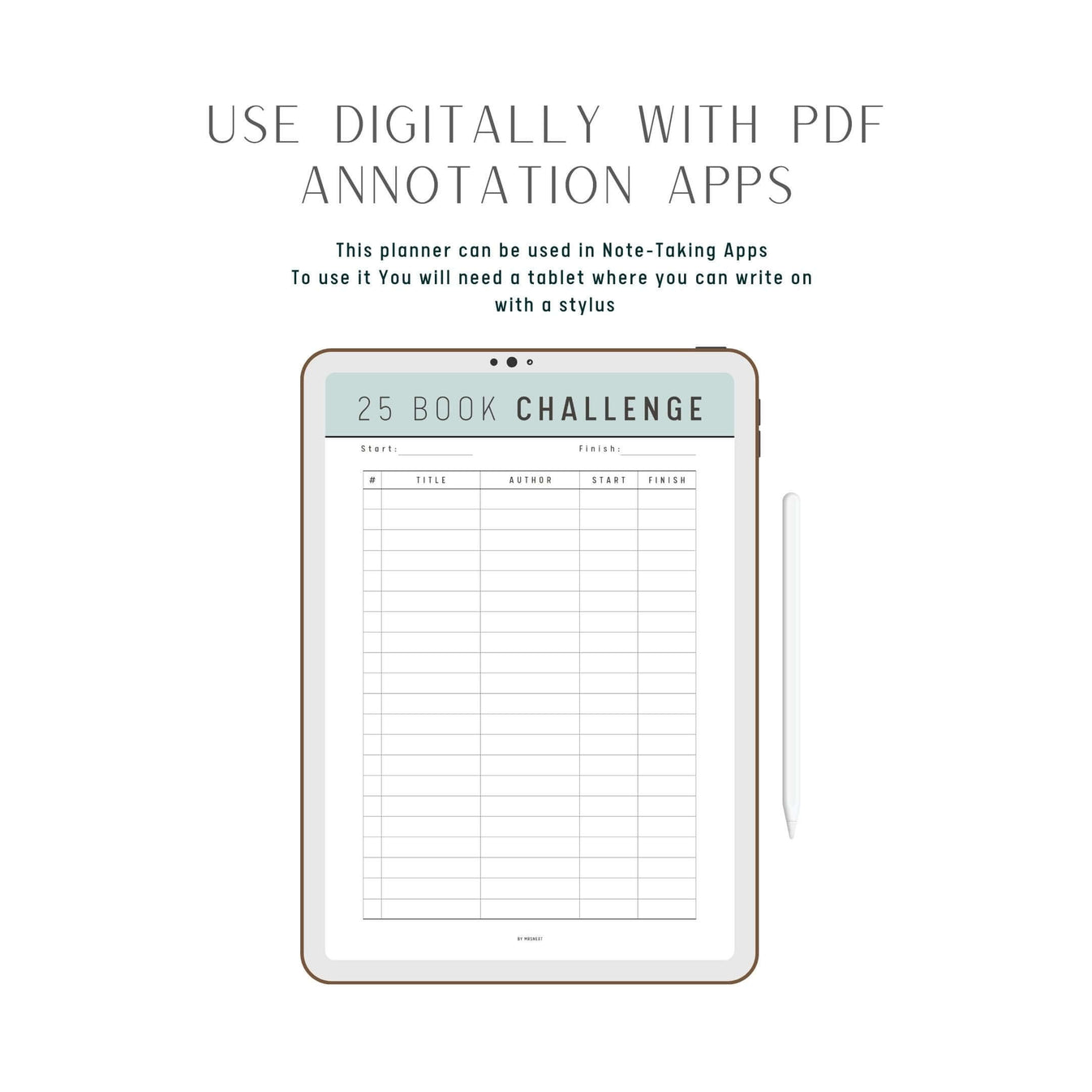 25 Book Challenge Printable – mrsneat