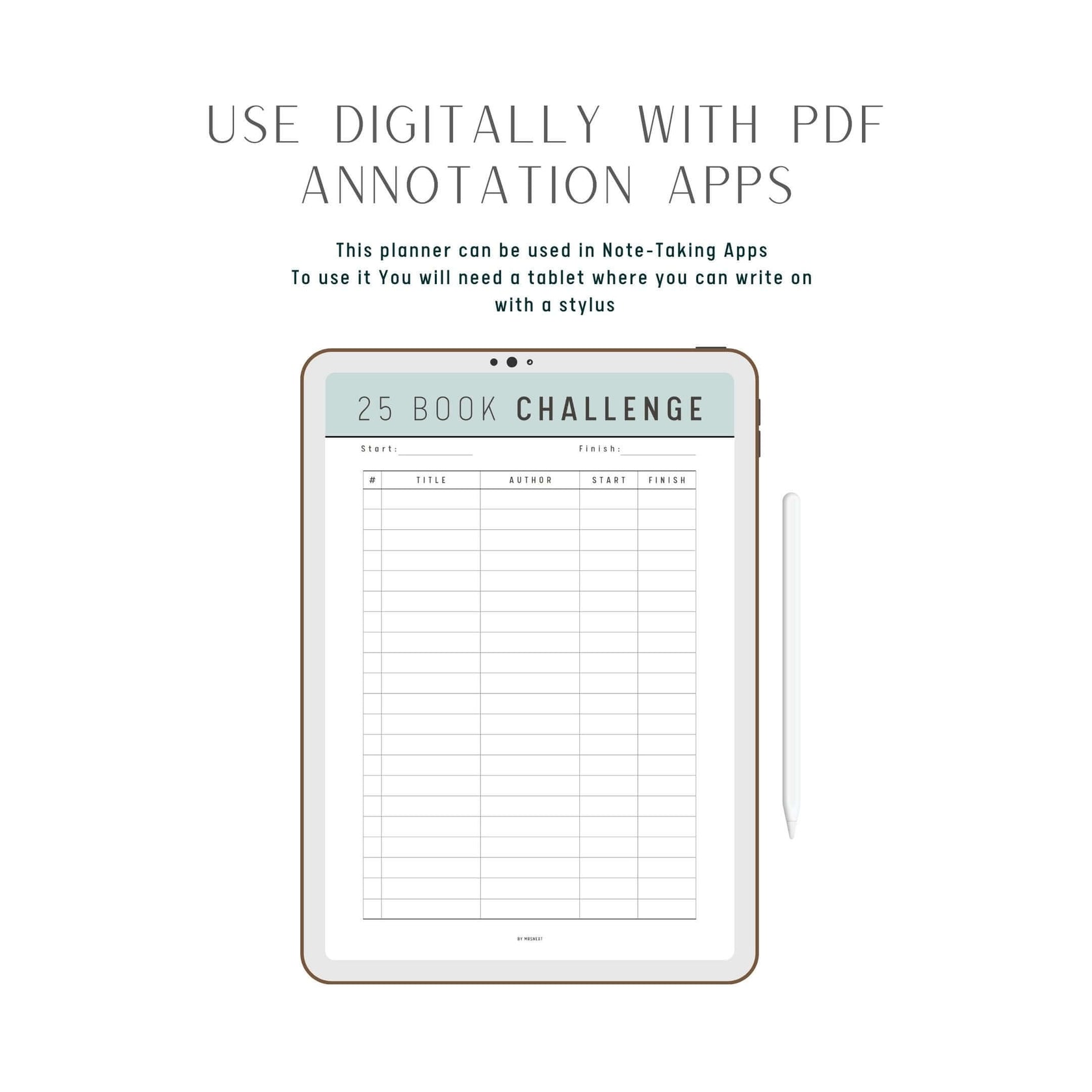 25 Book Challenge Printable – mrsneat