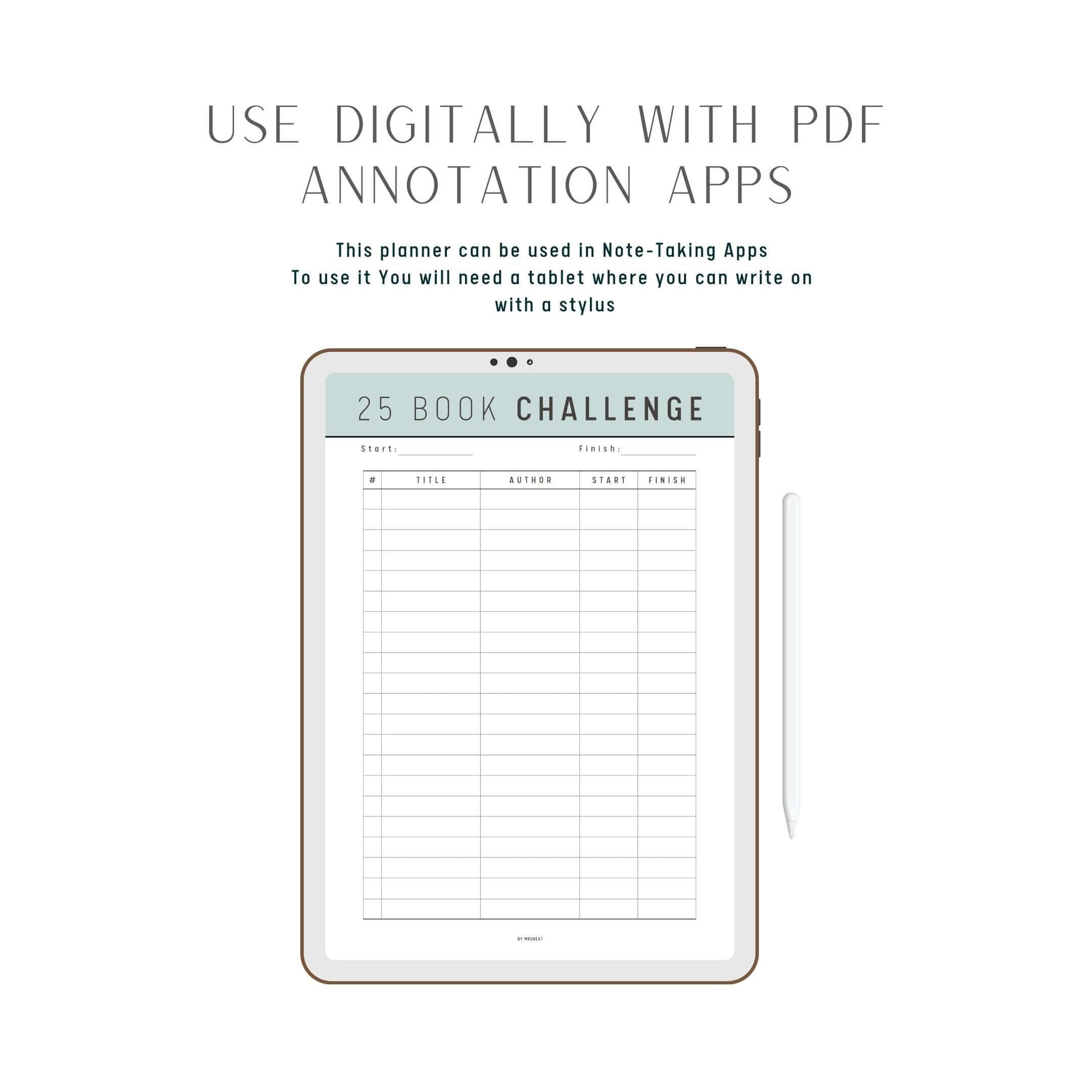 25 Book Challenge Printable – mrsneat