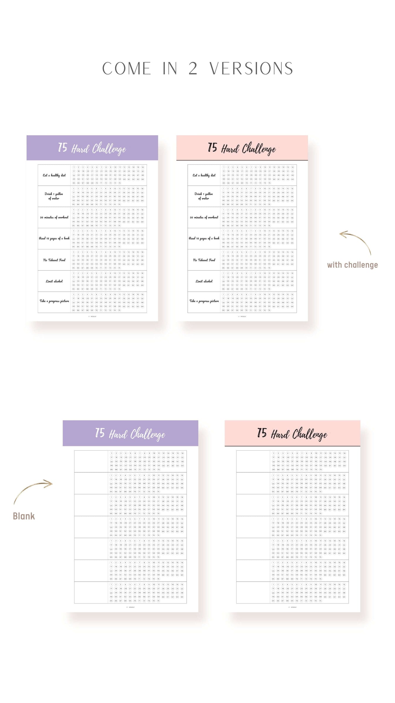 Printable 75 Hard Challenge Template – mrsneat