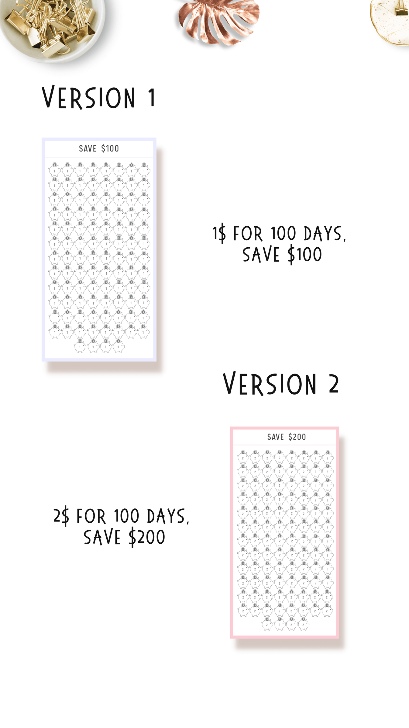 Mini saving Challenge Printable - M175 – mrsneat