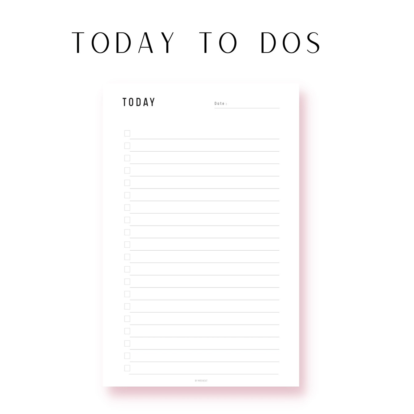 To Do List Planner Printable Bundle - M081 – mrsneat