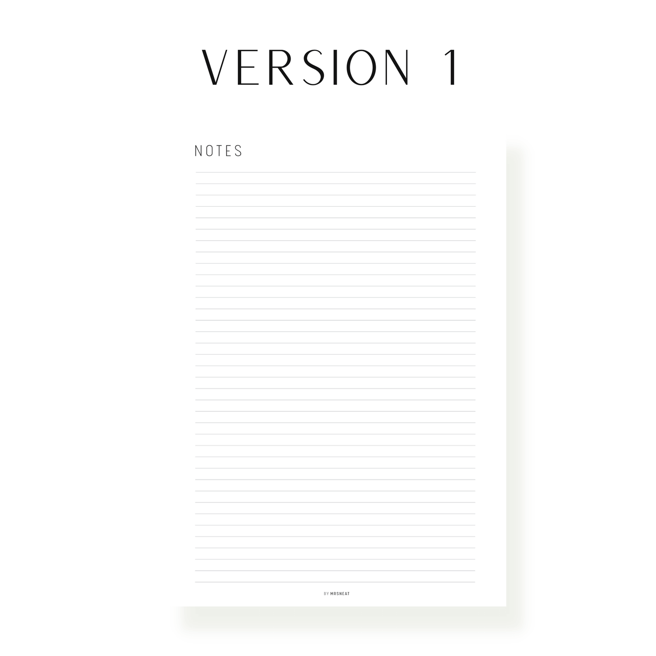 Notes Page Printable – mrsneat