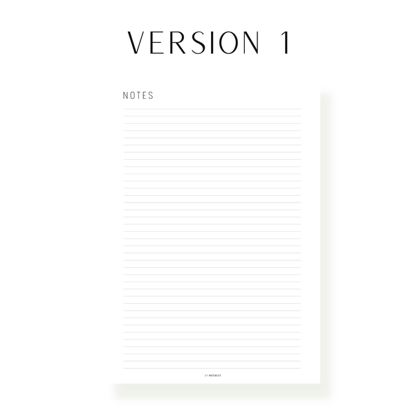 Notes Page Printable – mrsneat