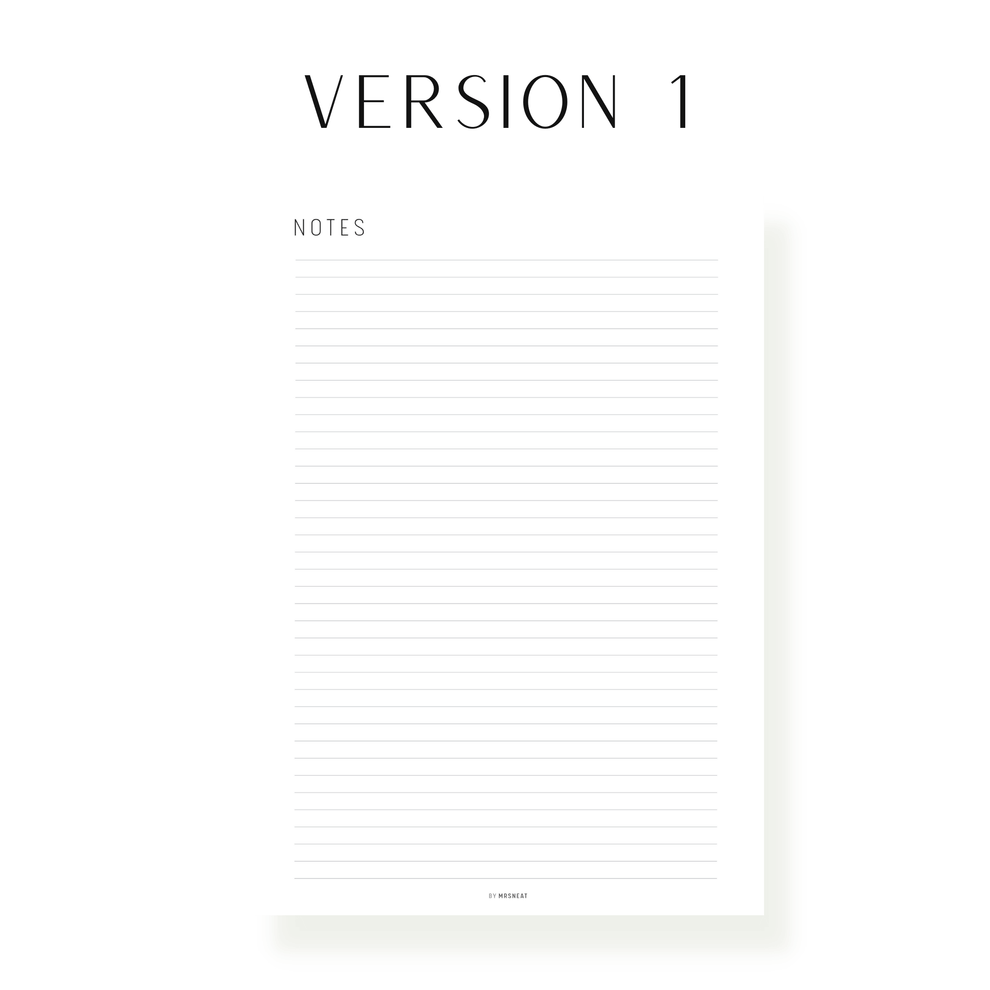 Notes Page Printable – mrsneat