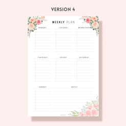 Floral Weekly Planner Printable – mrsneat
