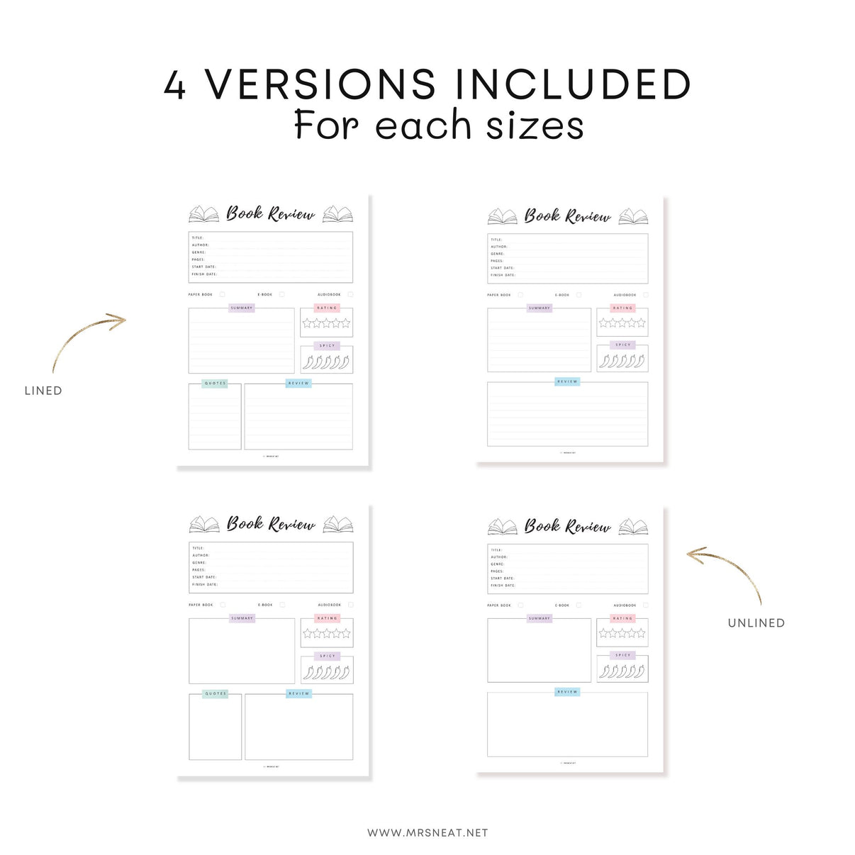 Colorful Book Review Template Vol.02 - M334 – mrsneat