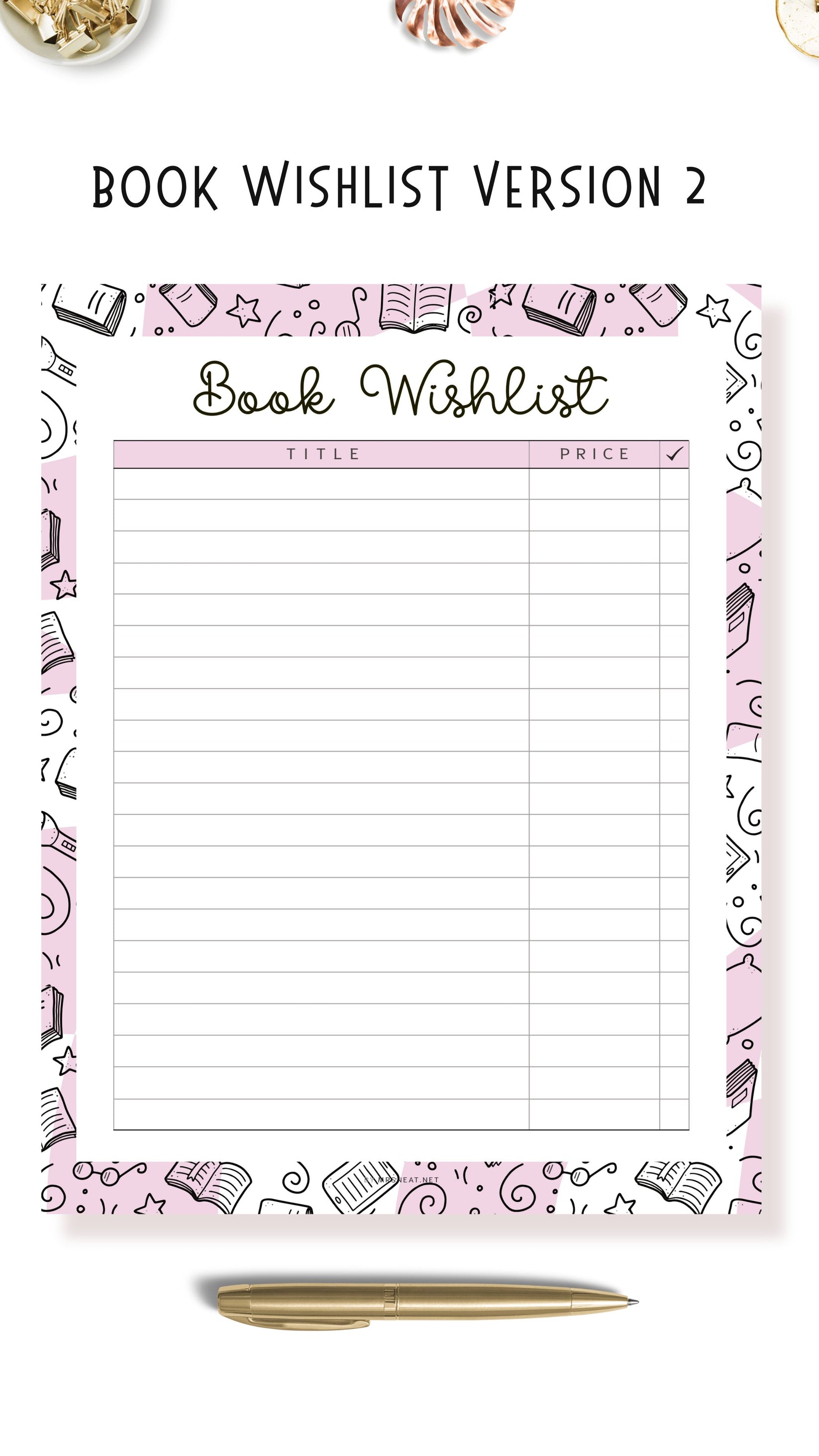 Colorful Book Wishlist Template Printable - M422 – mrsneat
