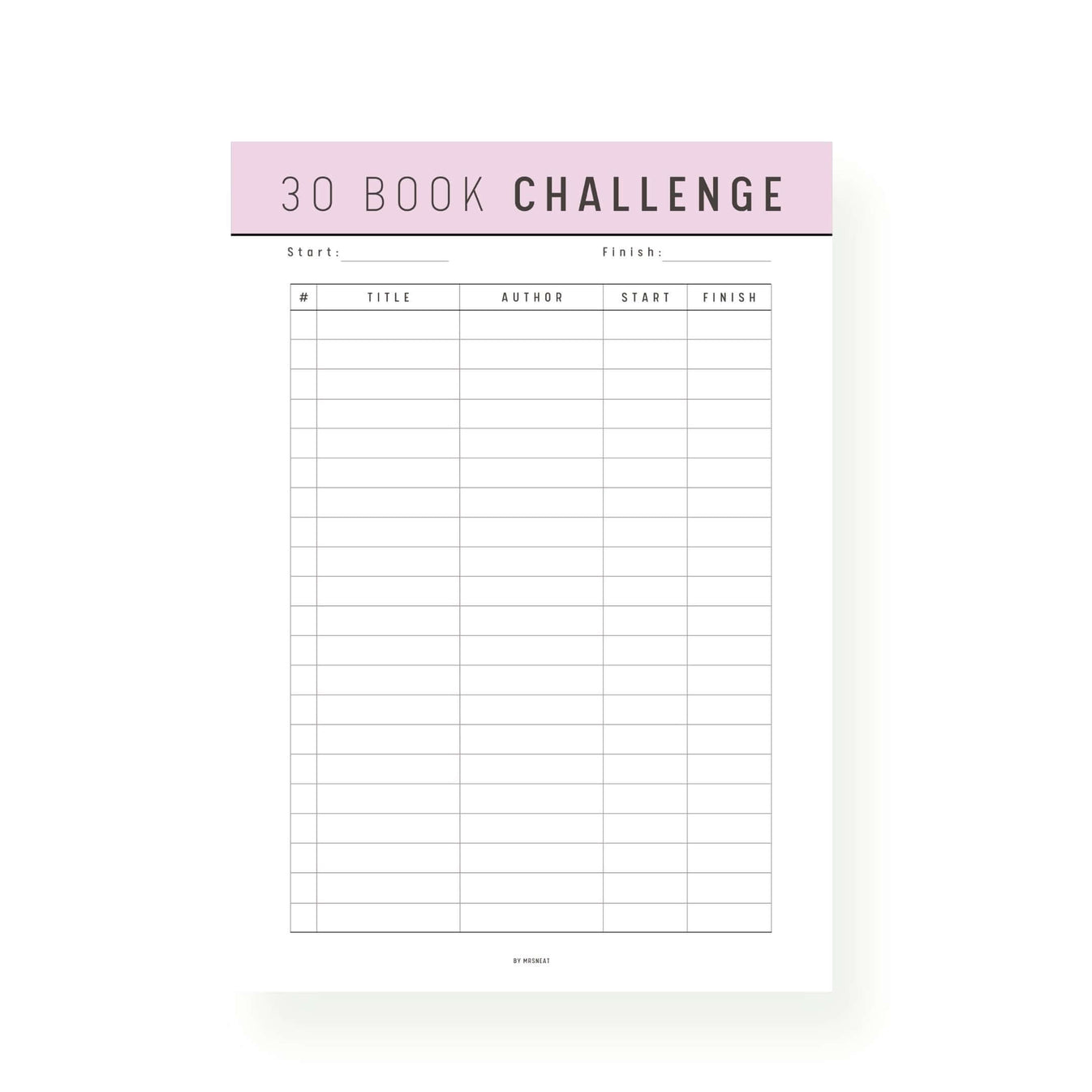 30 Book Challenge Pdf – mrsneat