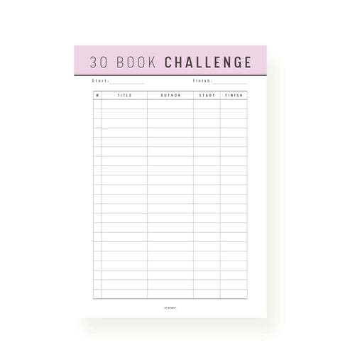 30 Book Challenge Pdf - M233 – mrsneat
