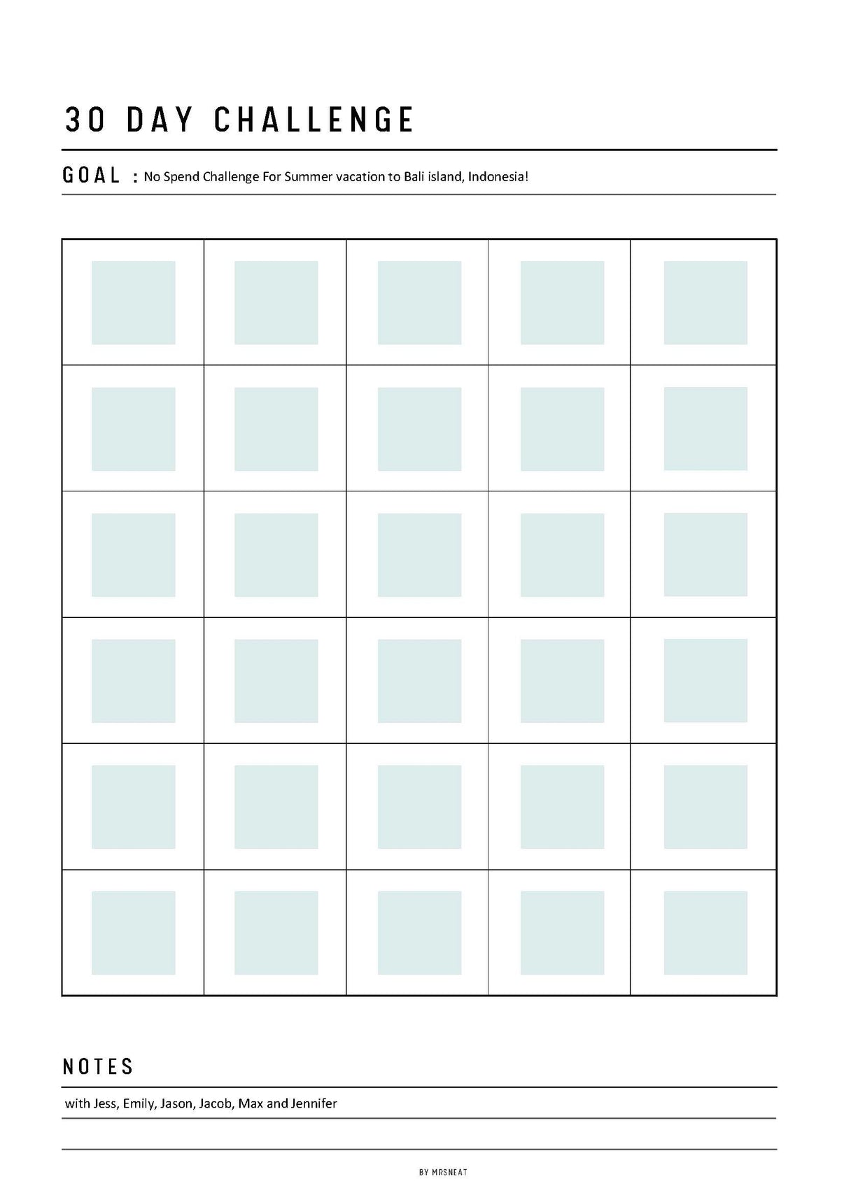 Habit Challenge Printable Bundle - M188 – mrsneat