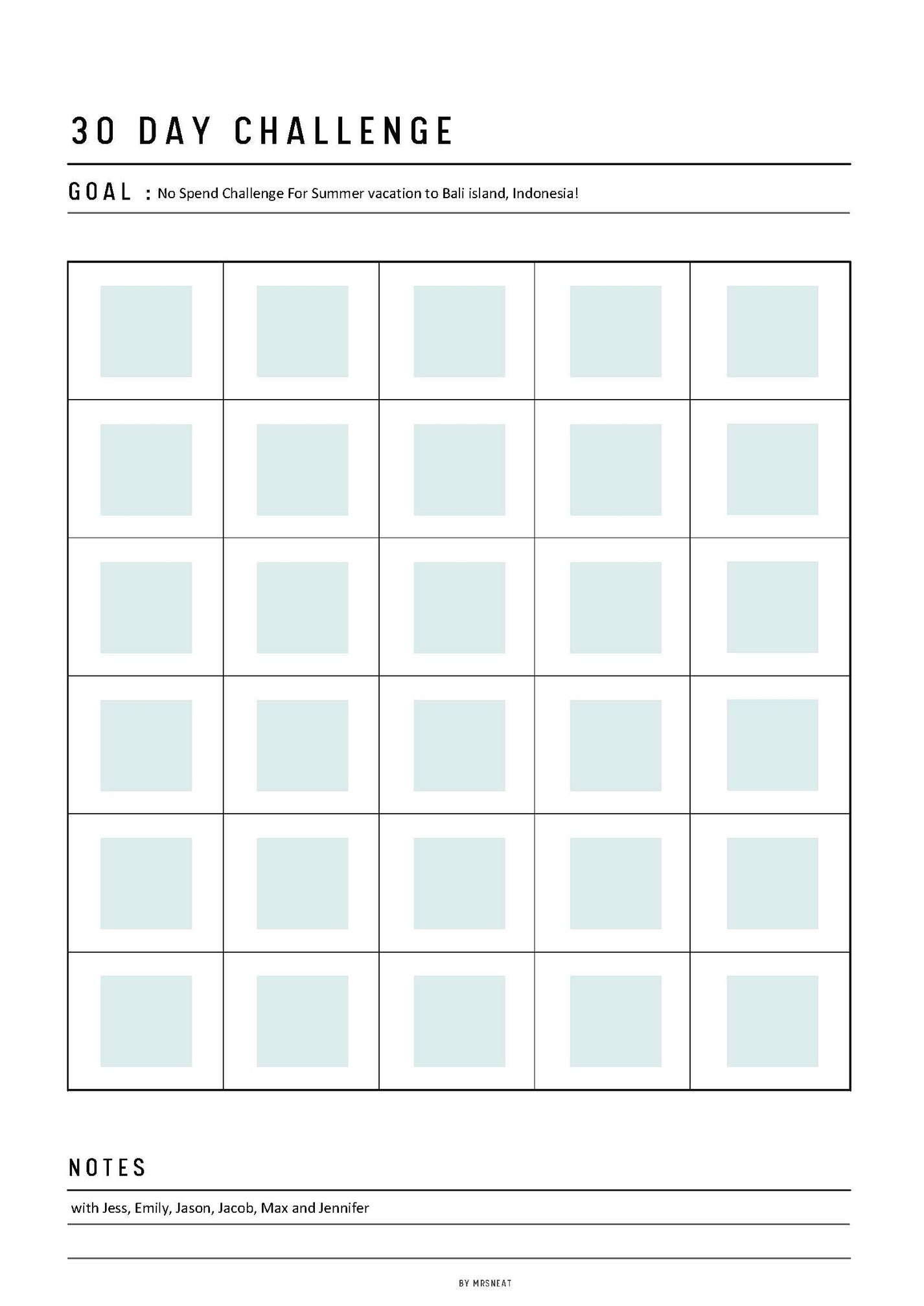 Habit Challenge Printable Bundle - M188 – mrsneat