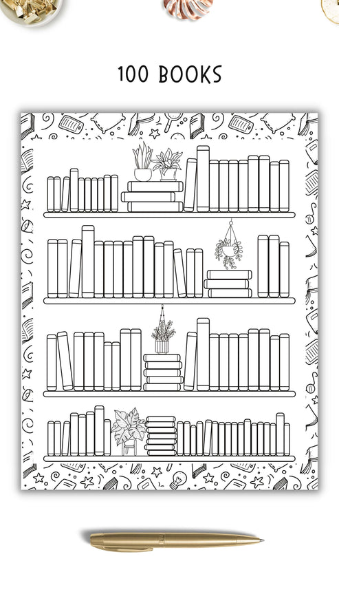 50 & 100 Bookshelf Reading Tracker - M420 – mrsneat