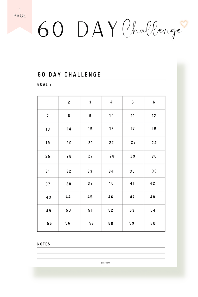 Habit Challenge Printable Bundle – mrsneat