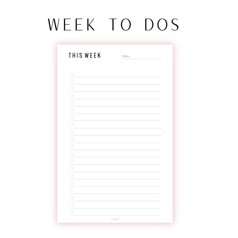 To Do List Planner Printable Bundle - M081 – mrsneat