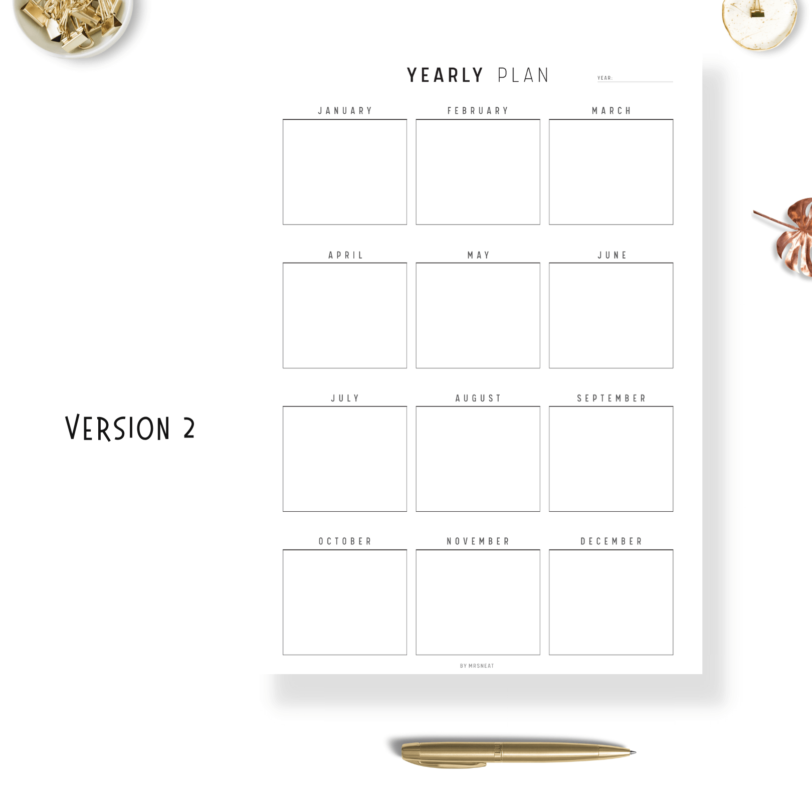 the Ultimate Yearly Goal Planner Printable - M179 – mrsneat
