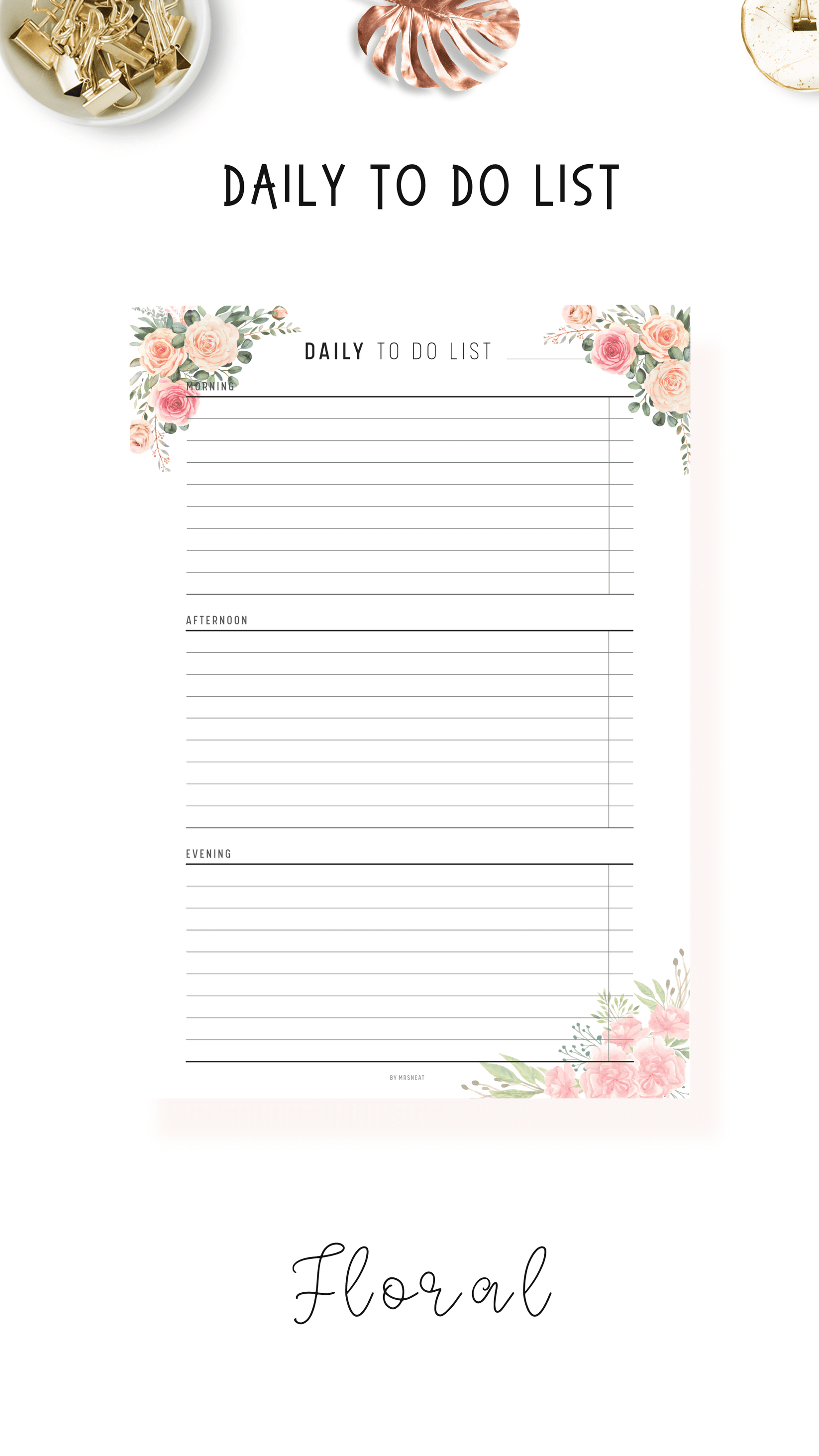 Weekly & Daily To Do List Printable – mrsneat