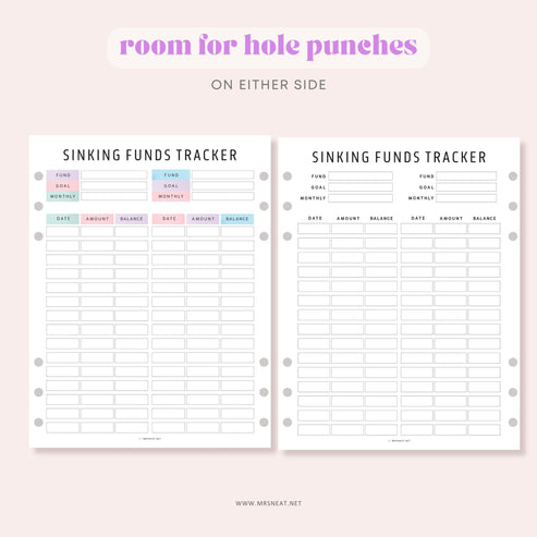 Sinking Funds Tracker PRINTABLE - M513 – mrsneat