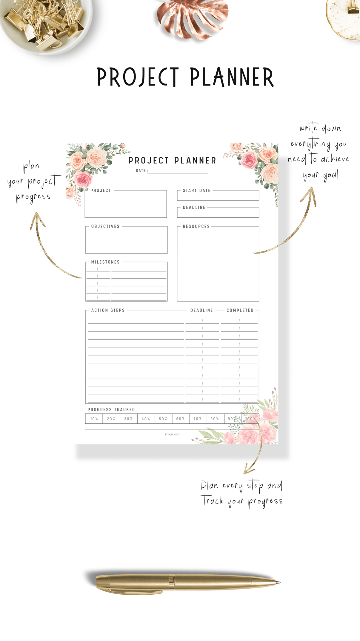 Project Planner Printable – mrsneat