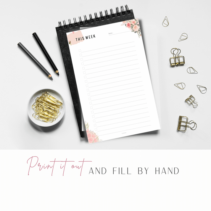 Floral To Do List Planner Printable Bundle - M080 – mrsneat