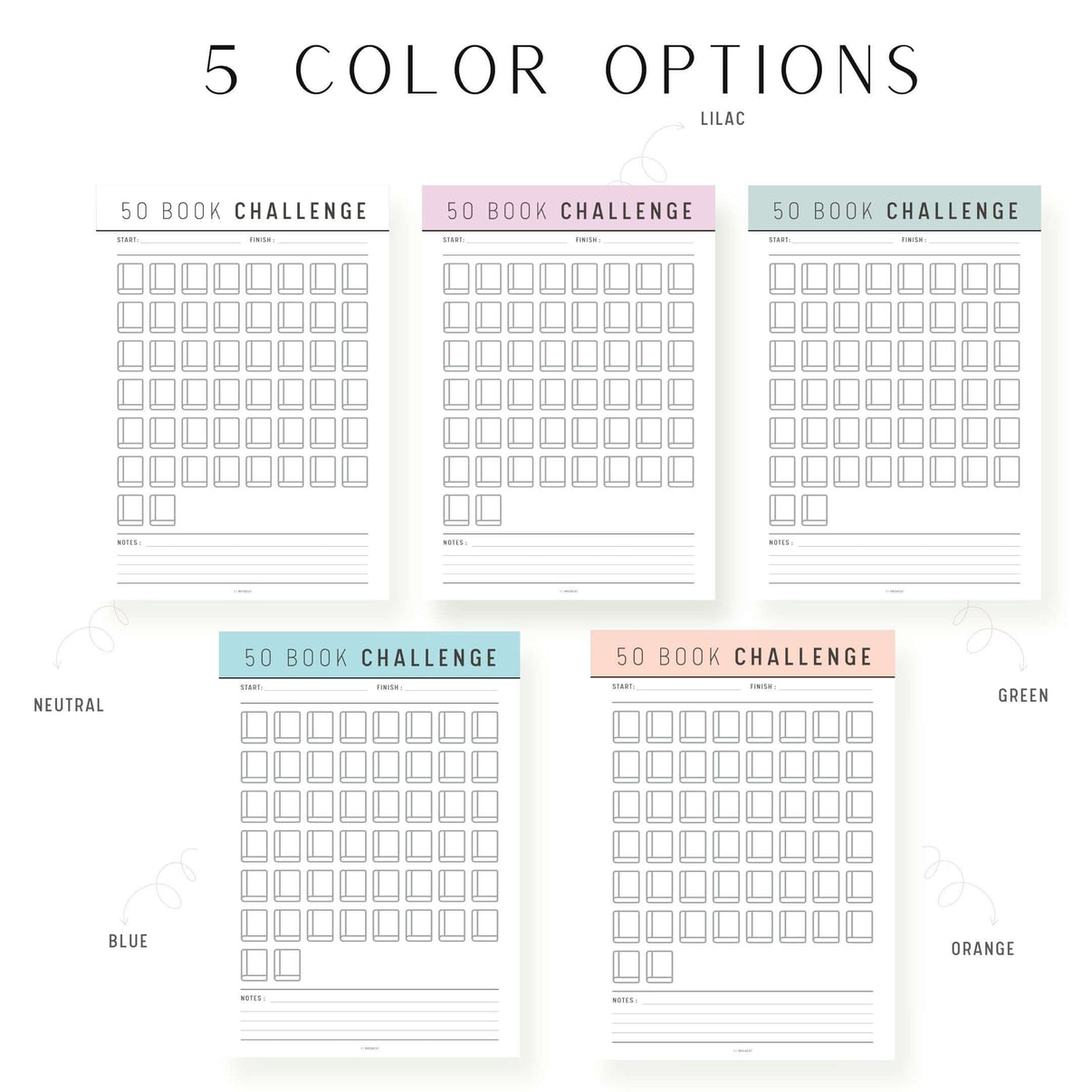 50 Book Reading Challenge Printable – mrsneat