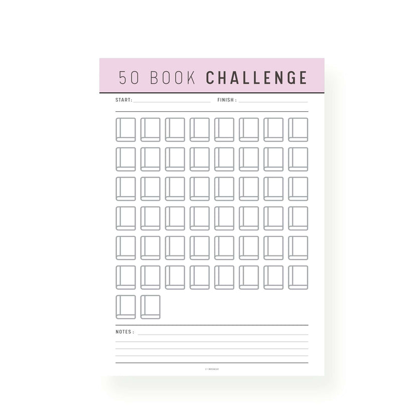 50 Book Reading Challenge Printable - M234 – mrsneat
