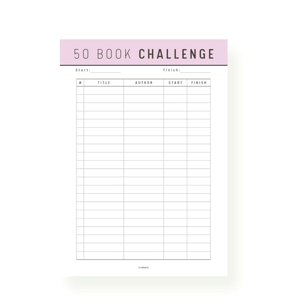 50 Book Reading Challenge Printable – mrsneat