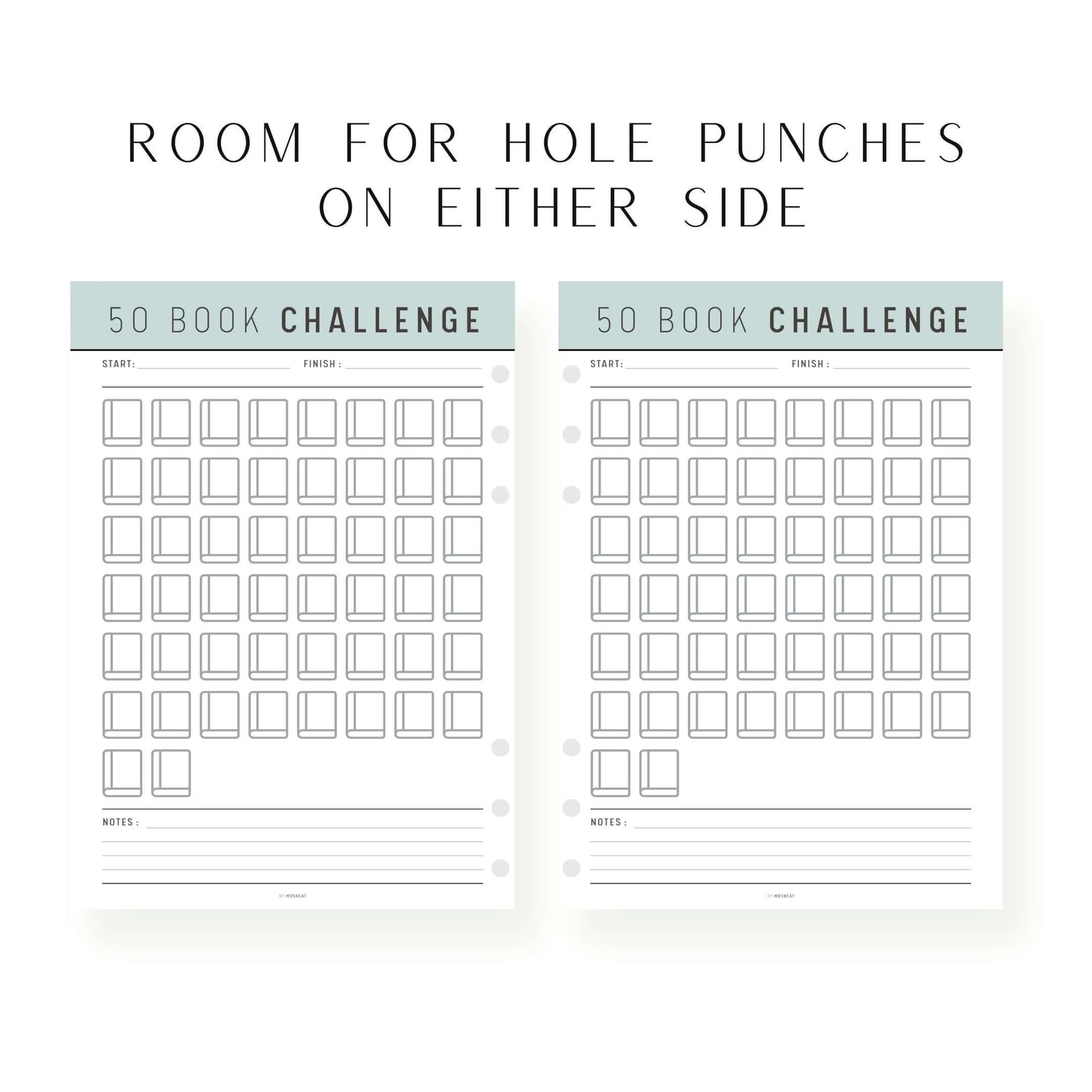 50 Book Reading Challenge Printable – mrsneat