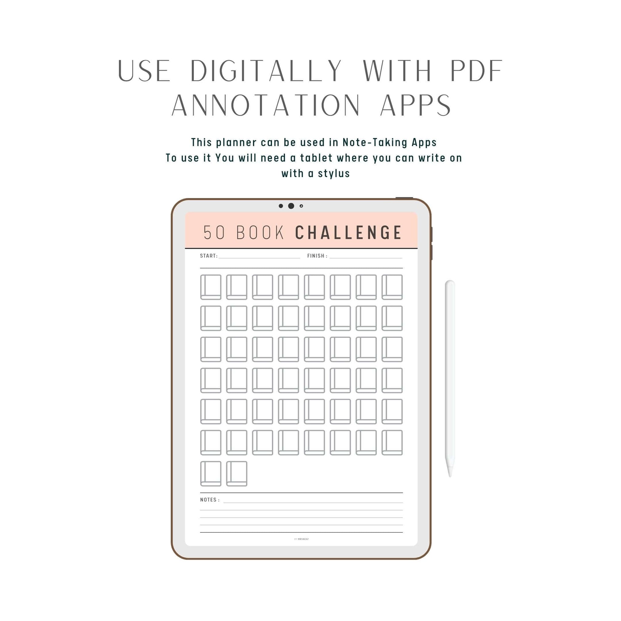 50 Book Reading Challenge Printable – mrsneat